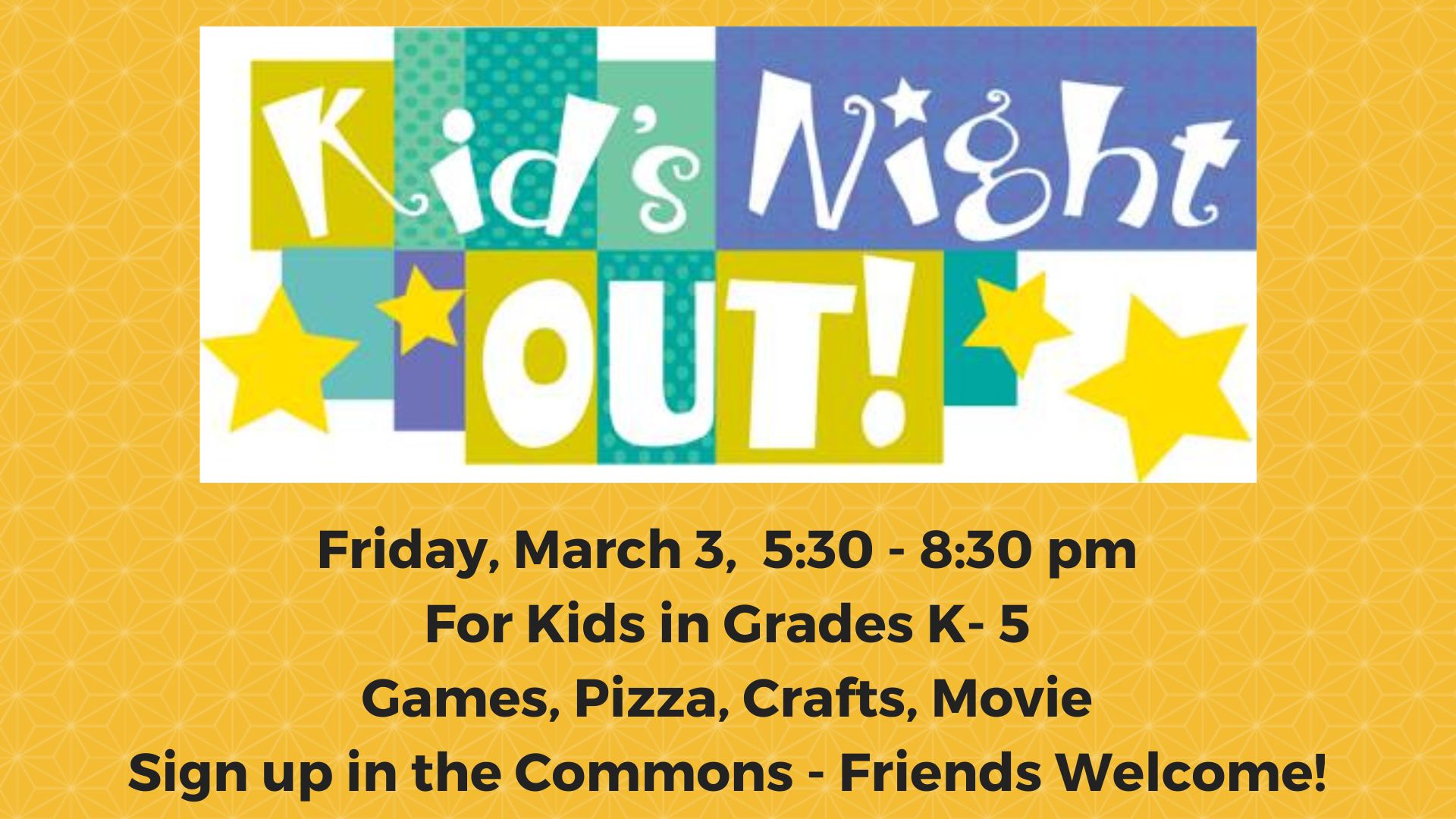 Kid’s Night Out at St. John’s – St. John’s Lutheran Church